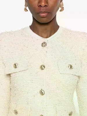 Balmain Bouclé-knit Frayed Jacket