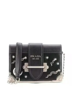 Prada Cahier Embellished Leather Small Crossbody Bag
