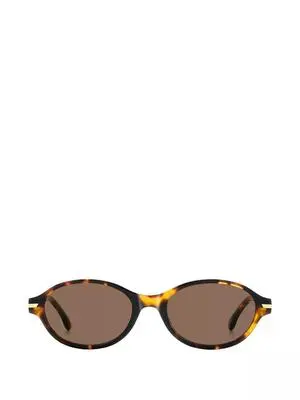 Victoria Beckham Tortoiseshell-effect Oval-frame Sunglasses - Brown