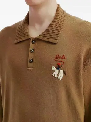 BODE Embroidered Polo Sweater