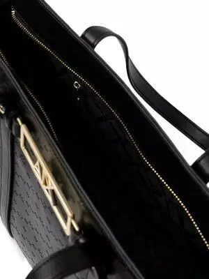 Armani Exchange Monogram-embossed Logo-plaque Tote Bag