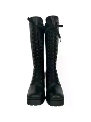 Miu Miu Lace-up Knee-high Boots