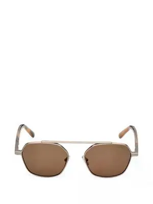 Zegna Geometric-frame Sunglasses - Silver