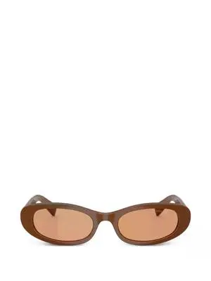Miu Miu Oval-frame Sunglasses - Brown