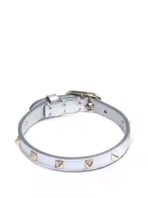 Valentino Garavani Rockstud Leather Bracelet - Silver