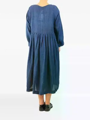 DOSA Long-sleeve Pleated Midi Dress