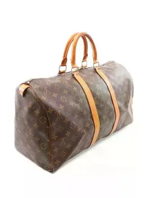 LOUIS VUITTON 1999 Keepall Boston Monogram Bag - Brown