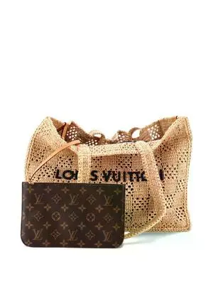 LOUIS VUITTON Summer Shopper Embroidered Raffia Mm Tote Bag