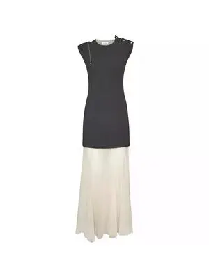 FERRAGAMO Cut-out Panelled Maxi Dress - Grey
