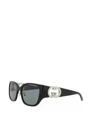 Gucci Crystal-embellished Square-frame Sunglasses