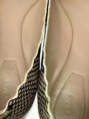 CHLOÉ Scalloped Snakeskin-embossed Ballet Flats