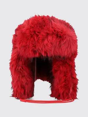 Goldbergh Bi Faux Fur Aviator Hat With Embroide Logo - Red