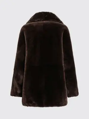 BLANCHA Single-breasted Knee-length Shearling Coat With A Sailor Collar