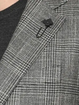 LARDINI Houndstooth Blazer In Virgin Wool, Silk And Cashmere