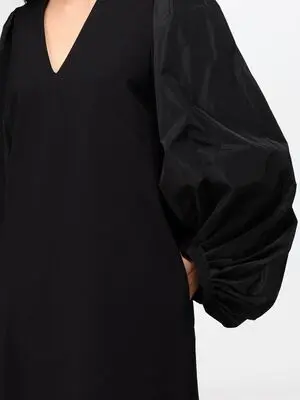MEIMEIJ V-neck Crêpe Mini Tunic With Balloon Sleeves