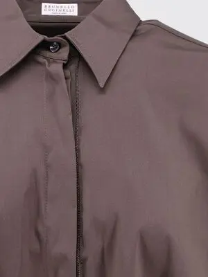Brunello Cucinelli Cotton Shirt With Monili And Concealed Placket
