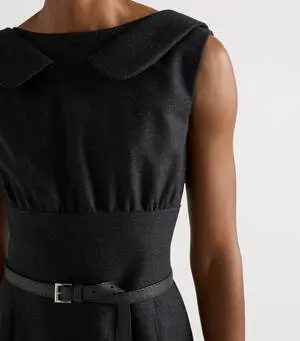 Prada Re-wool Asymmetric Midi Dress