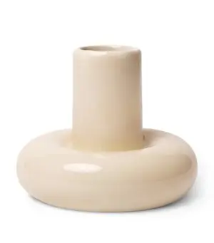 GUSTAF WESTMAN Small Glazed Ceramic Chunky Candle Holder - Beige