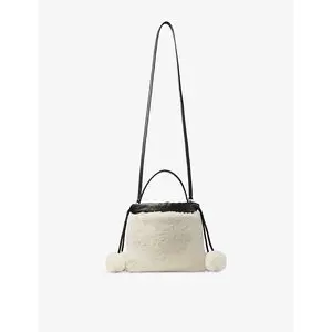 JIMMY CHOO Drawstring Soft Shearling Pouch