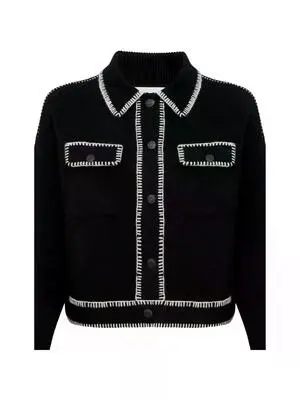KUJTEN Area Blanket-stitched Cashmere Jacket