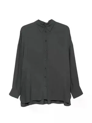 Tibi Curved-hem Shirt - Grey
