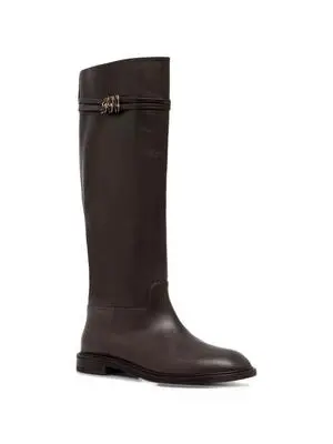 BALDININI Logo-plaque Leather Boots
