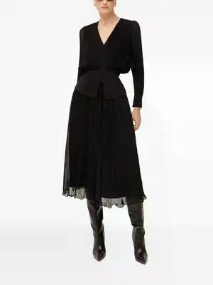 NISSA Pleated Chiffon Midi Skirt