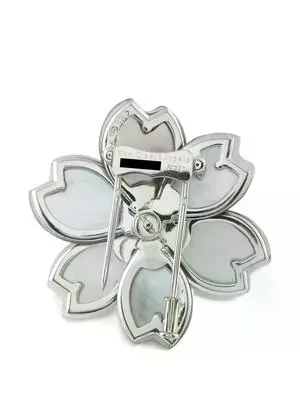 Van Cleef & Arpels Mother Of Pearl And Diamond Brooch - Silver