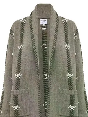 KUJTEN Cody Flake Embroidered Shawl-collar Cardigan