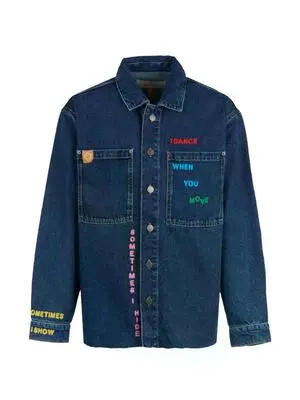 Mira Mikati Riddle Embroidered Denim Jacket - Blue