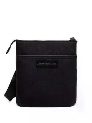 Armani Exchange Logo-patch Messenger Bag - Black