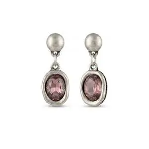 BY VIRGO Pink Opal Earrings - Silver
