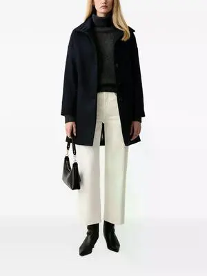 SESSUN Paradise Button-front Wool-blend Coat - Blue
