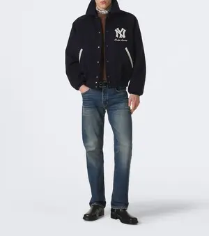 Ralph Lauren Purple Label X Mlb Shearling-lined Twill Blouson Jacket