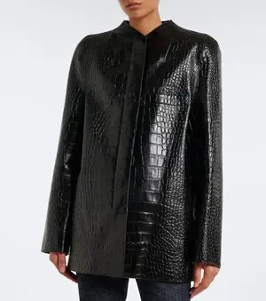 Khaite Sadie Croc-effect Leather Coat