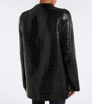 Khaite Sadie Croc-effect Leather Coat