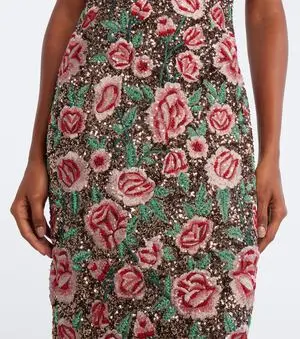LA FUORI Antique Bloom Sequined Gown