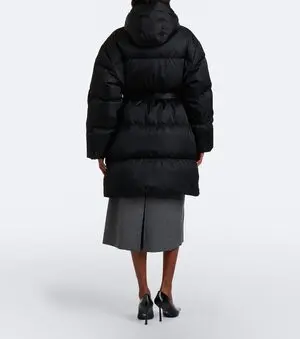 Prada Belted Hooded Re-nylon Down Coat