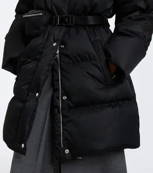 Prada Belted Hooded Re-nylon Down Coat