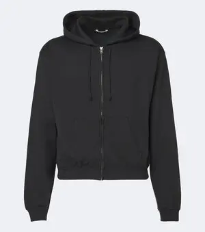 Auralee Cotton, Wool, And Silk Zip-up Hoodie - Black