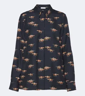 Gabriela Hearst Cruz Printed Silk Twill Shirt