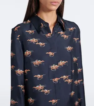 Gabriela Hearst Cruz Printed Silk Twill Shirt