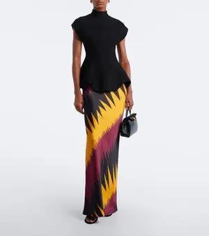 Emilio Pucci Drago Satin Maxi Skirt