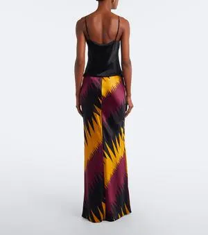 Emilio Pucci Drago Satin Maxi Skirt