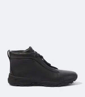 Zegna Triple Stitch Leather High-top Sneakers