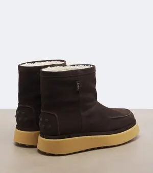 TOD'S Gommino® Shearling-lined Suede Ankle Boots
