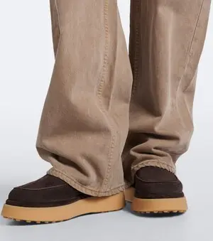 TOD'S Gommino® Shearling-lined Suede Ankle Boots