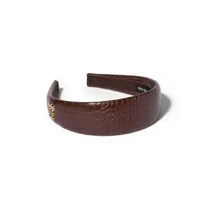 Miu Miu Crocodile Embossed Calfskin Headband