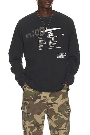Palm Angels Neon Blvd Double Layer Long Sleeve - Anthracite