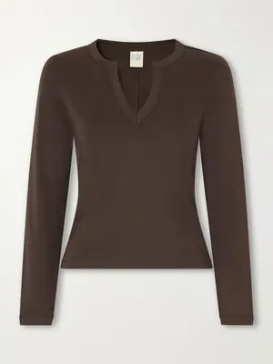FLORE FLORE Iman Organic Cotton-jersey T-shirt - Brown